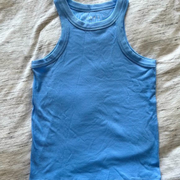 LOFT | Tops | Never Worn Light Blue Ribbed Tank From Loft Size L | Poshmark